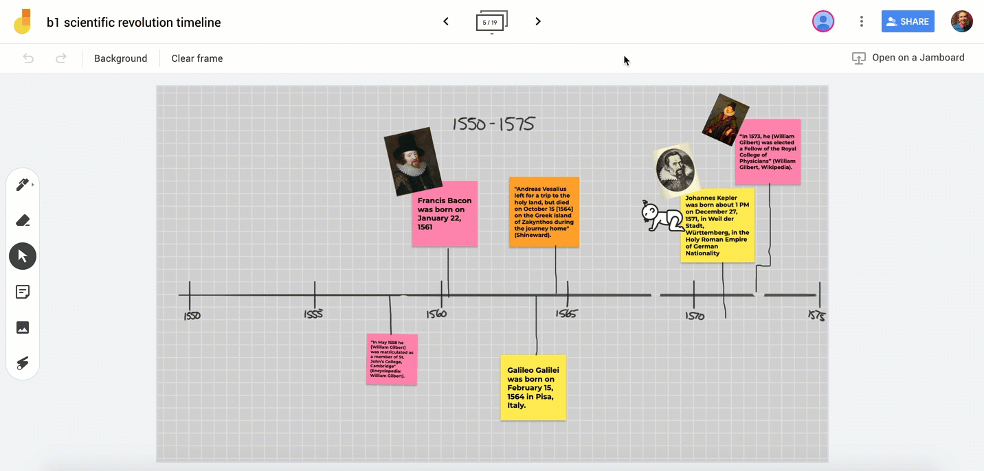Using Jamboard for Timeline Activities – Craig M Sheil